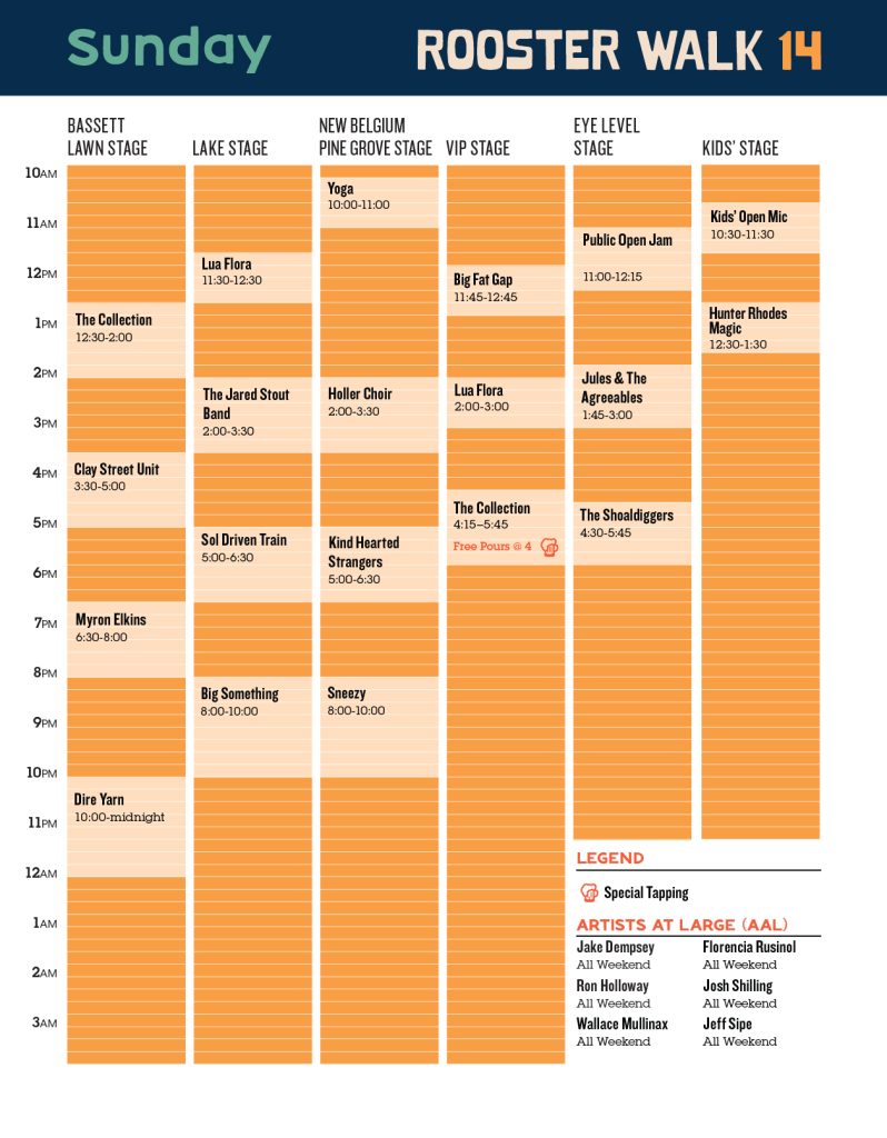 Music Schedule Rooster Walk 14