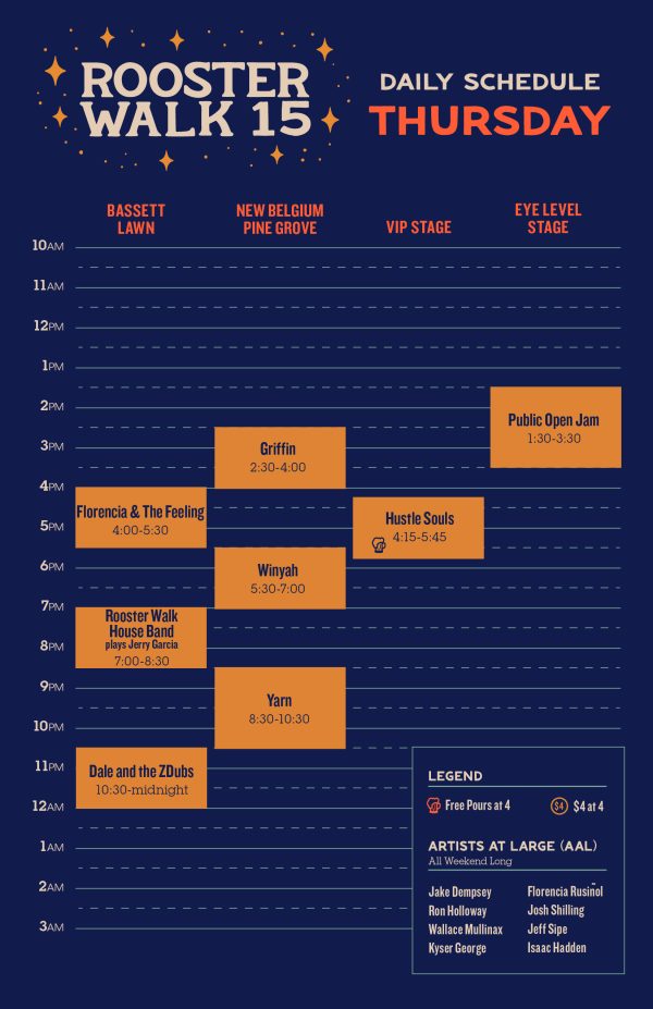 Music Schedule - Rooster Walk